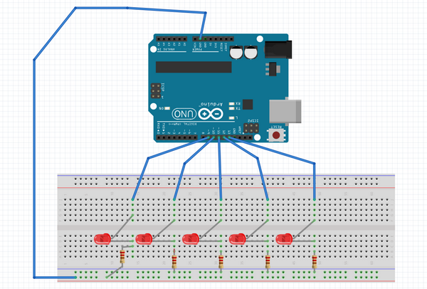 Actividades Gimp - Categoría: 2021-22 Arduino: Práctica 02 activación de 5 led