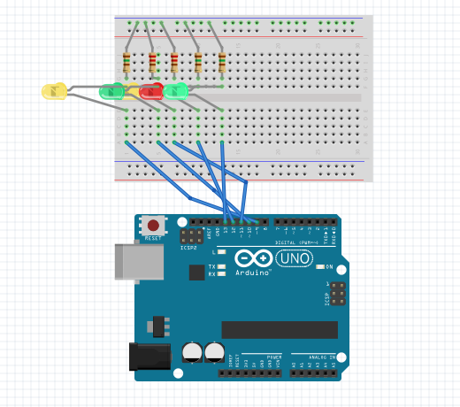 Actividades Gimp - Categoría: 2021-22 Arduino: Práctica 02 activación de 5 led